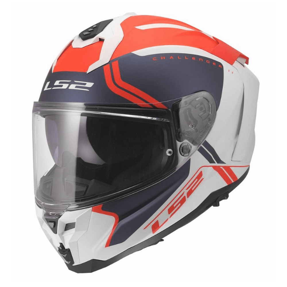 Full Face Κράνος LS2 Challenger II FF327 Titan λευκό μπλε κόκκινο ματ - MotoRAID