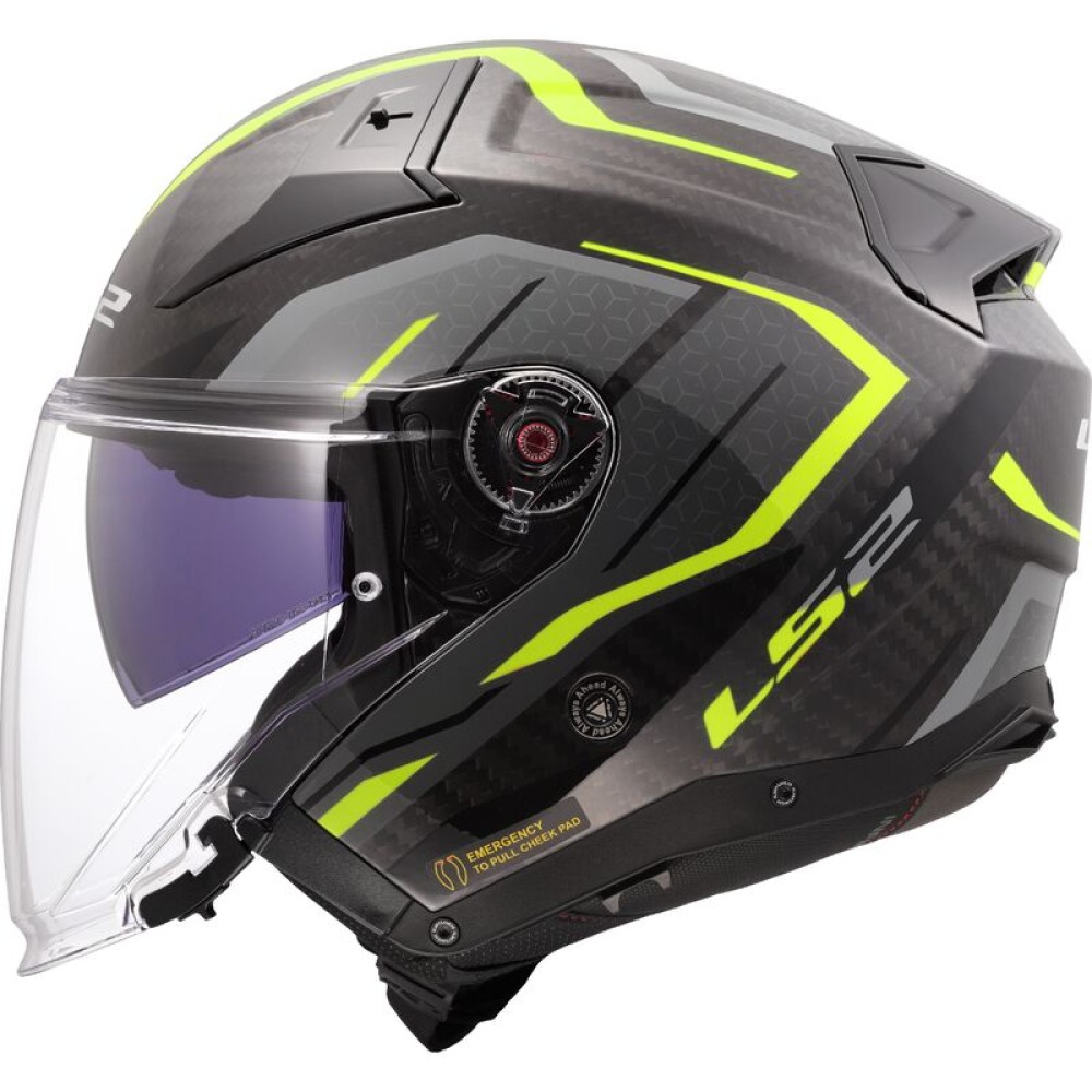 Κράνος LS2 OF603 Infinity II carbon Urus fluo κίτρινο γυαλιστερό - MotoRAID
