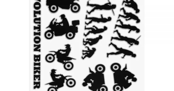 Αυτοκόλλητα QTR ''EVOLUTION'' 20 x 24 εκ. μαύρο (10 τεμ) - MotoRAID