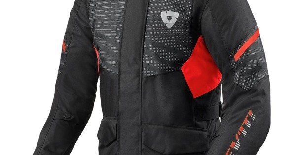 Μπουφάν μηχανής RevIT Duke H2O μαύρο-κόκκινο - MotoRAID