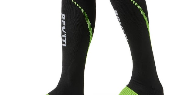 Κάλτσες RevIT Trident μακριές μαύρες-κίτρινες - MotoRAID