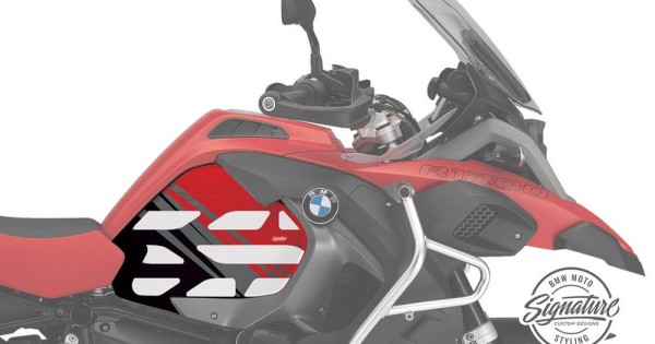 Αυτοκόλλητα ντεπόζιτου Wunderlich BMW R 1250 GS Adv. μαύρο-κόκκινο (σετ ...